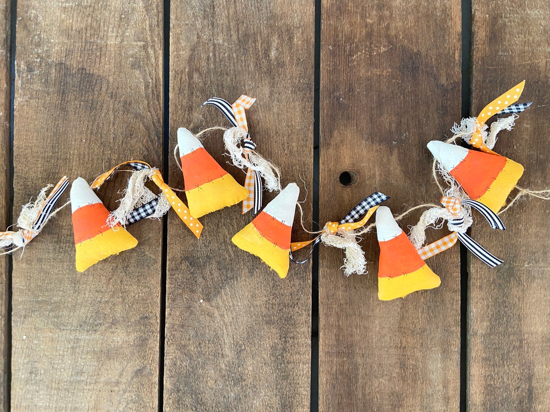 Candy Corn Garland Primitive Halloween Decor Fall Decor - Etsy