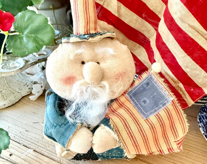 Uncle Sam Made From Vintage Quilt, 4th of July, Antique Quilt ...
