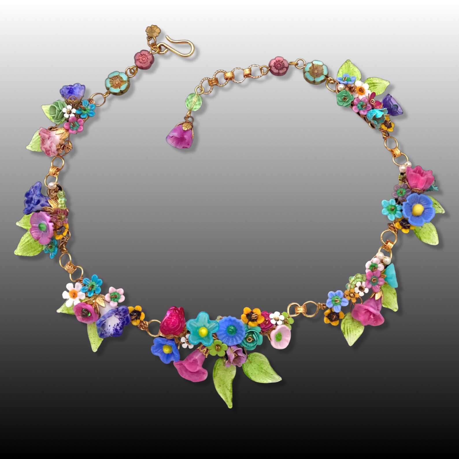 Wildflower Garden Flower Necklace - Etsy