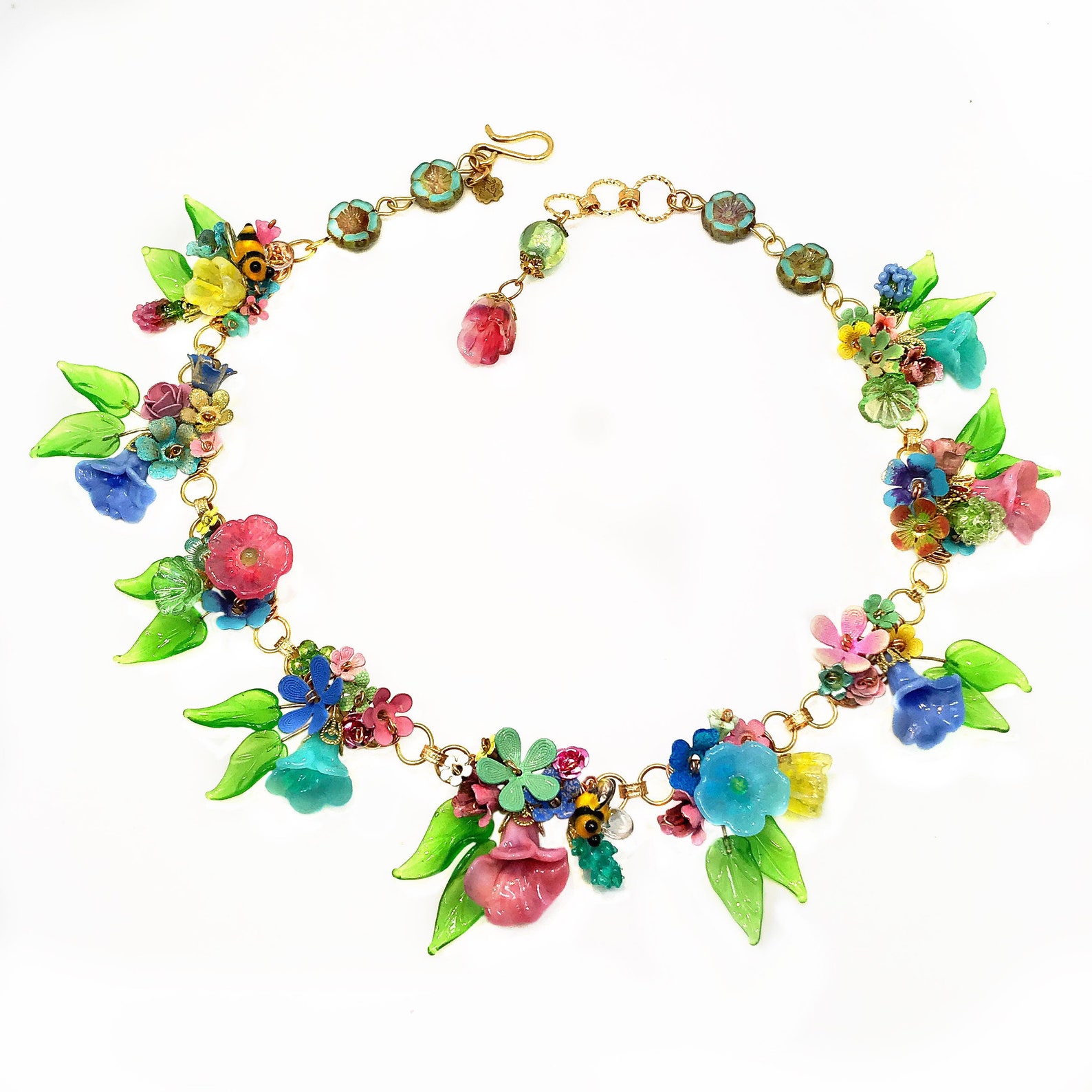 Spring Garden Flower Necklace | Etsy