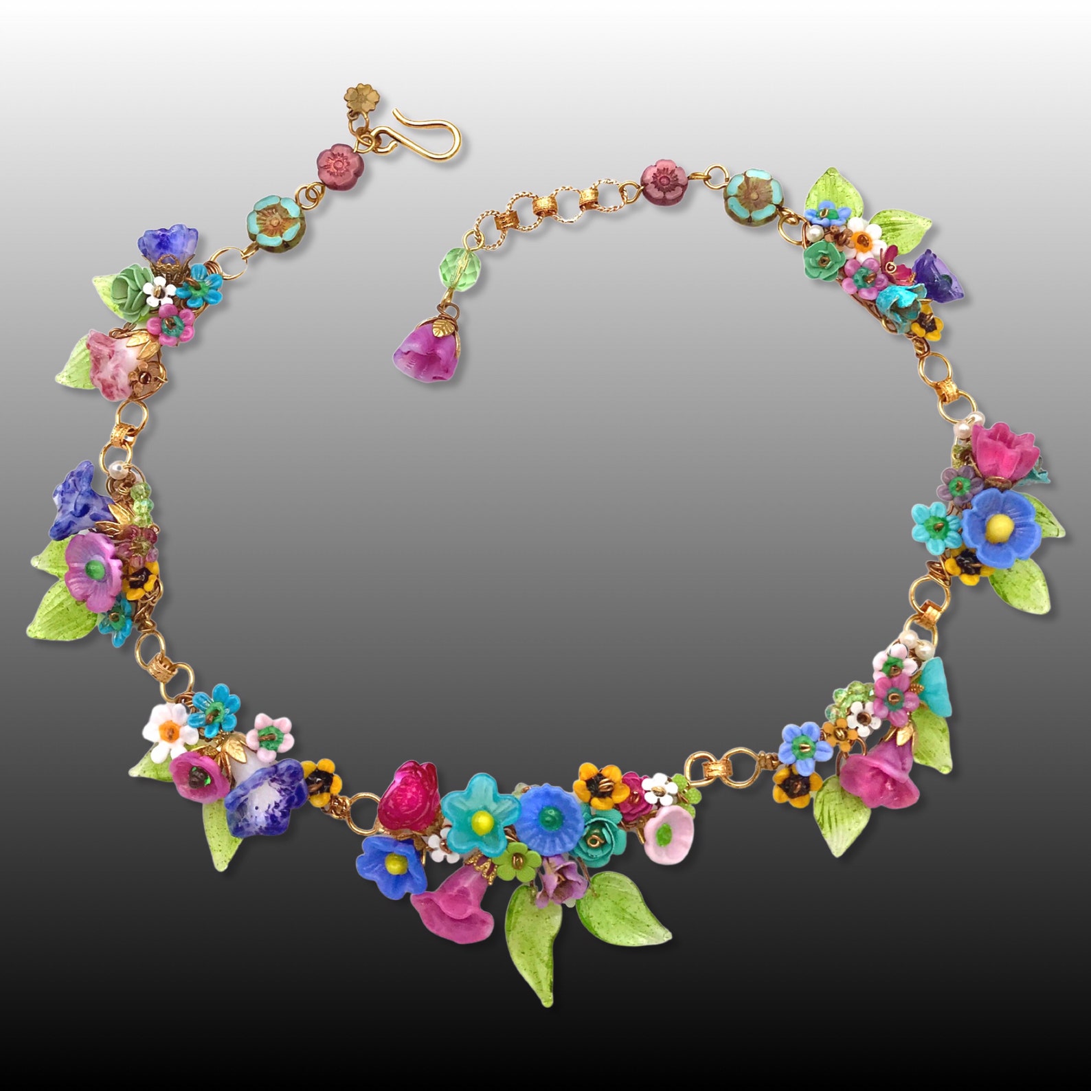 Wildflower Garden Flower Necklace - Etsy