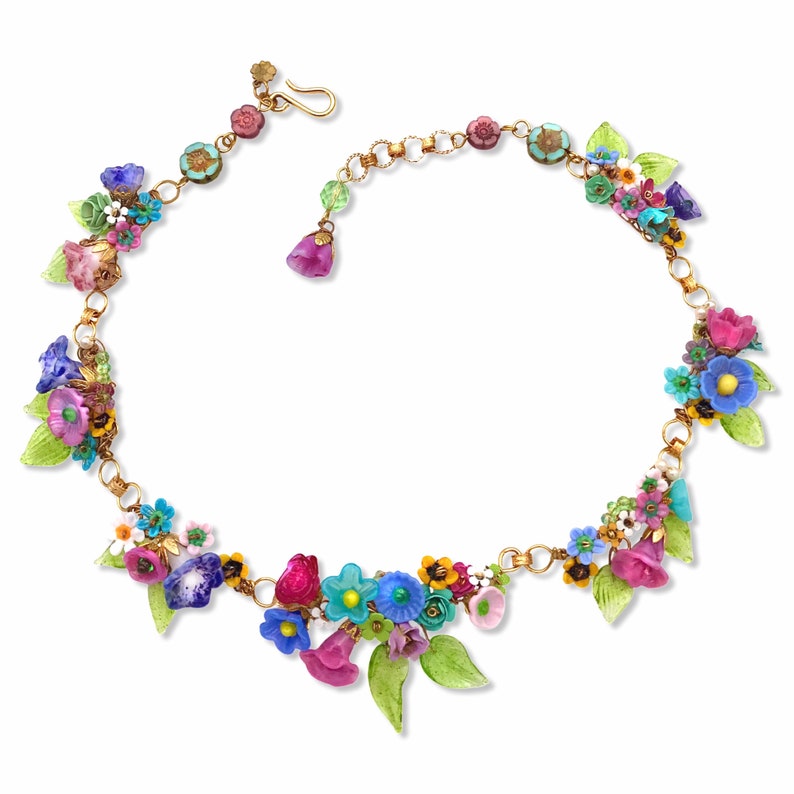 Wildflower Garden Flower Necklace - Etsy