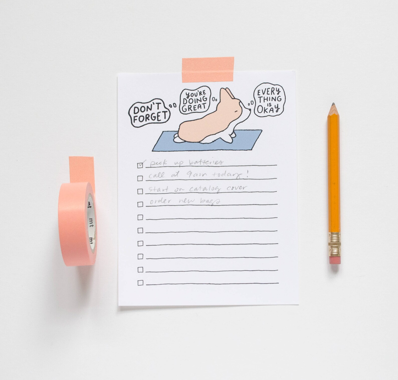 Don't Forget Notepad Motivational Notepad Corgi Yoga - Etsy