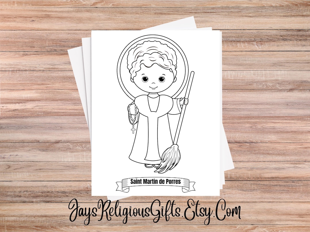 Saint Martin De Porres Coloring Page for Children - Religious Digital ...