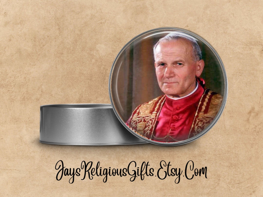 2" Pope John Paul II Rosary Box - Catholic Patron Saint Pill Box Case ...