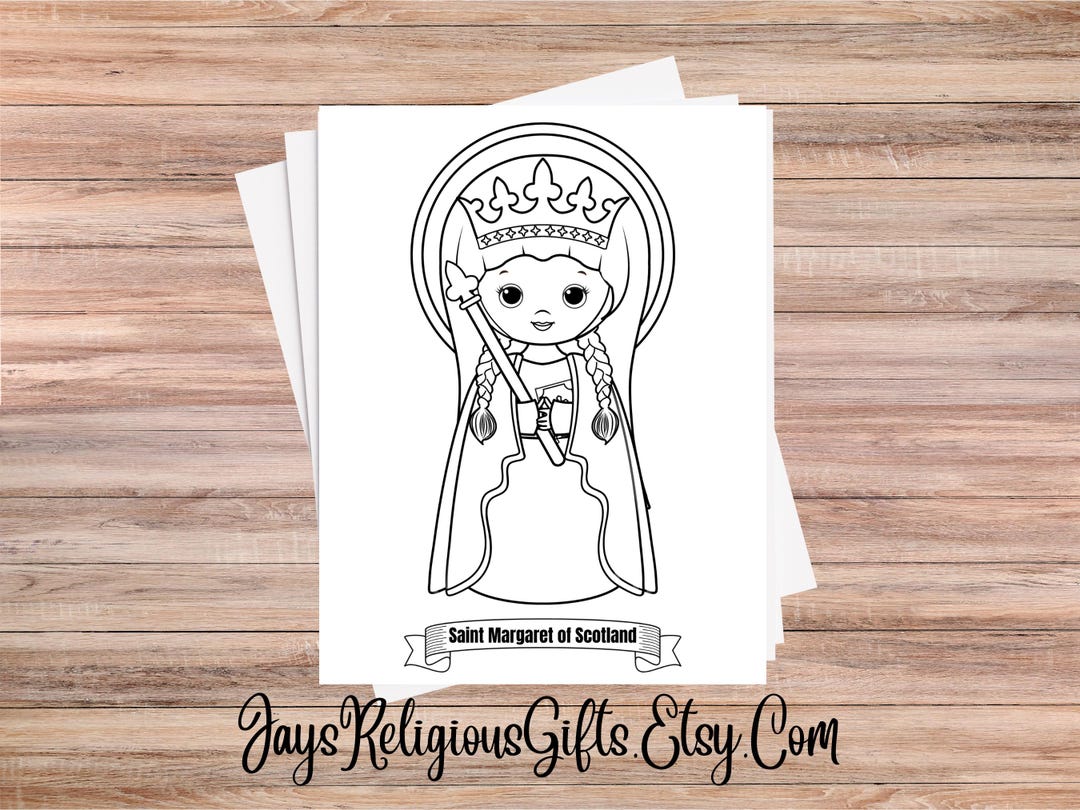 Saint Margaret of Scotland Coloring Page for Children - Religious PNG ...