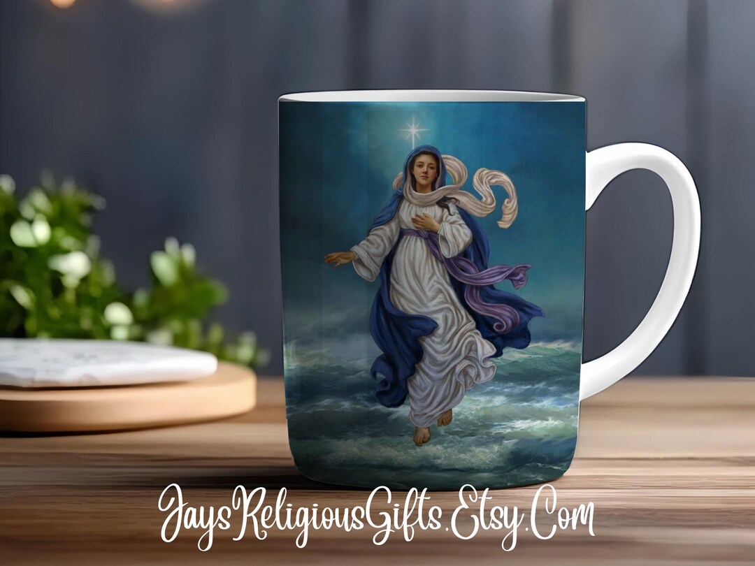 Our Lady Star of the Sea Plastic 11oz Coffee Mug - Catholic Saint ...