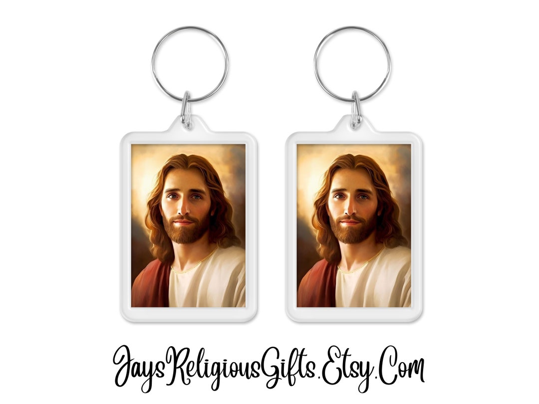 Jesus Christ Acrylic Keychain - Catholic Key Chain Keyring Lanyard Gift ...