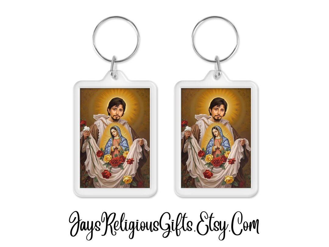 Saint Juan Diego (guadalupe) Acrylic Keychain - Catholic Key Chain ...