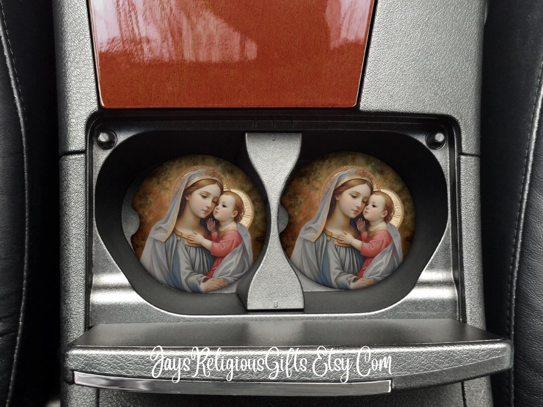 Set of 2 Our Lady of Good Counsel Car Coaster Set - Catholic Car ...