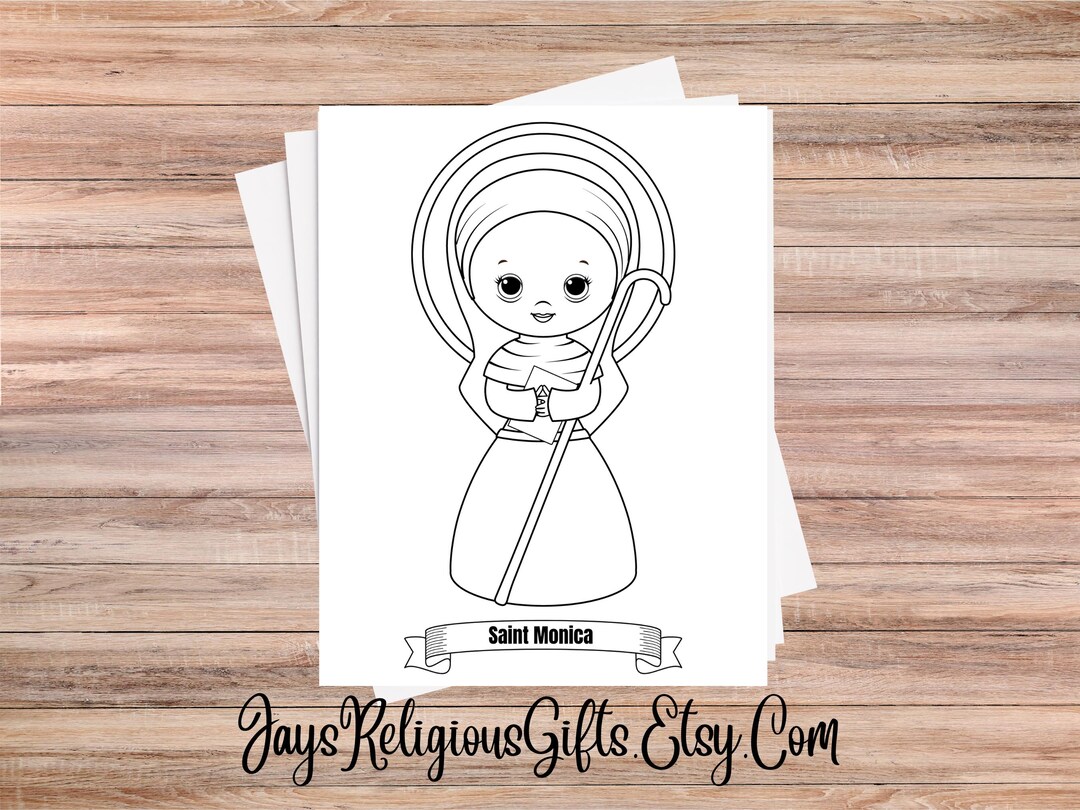 Saint Monica of Hippo Coloring Page for Children - Religious Digital ...