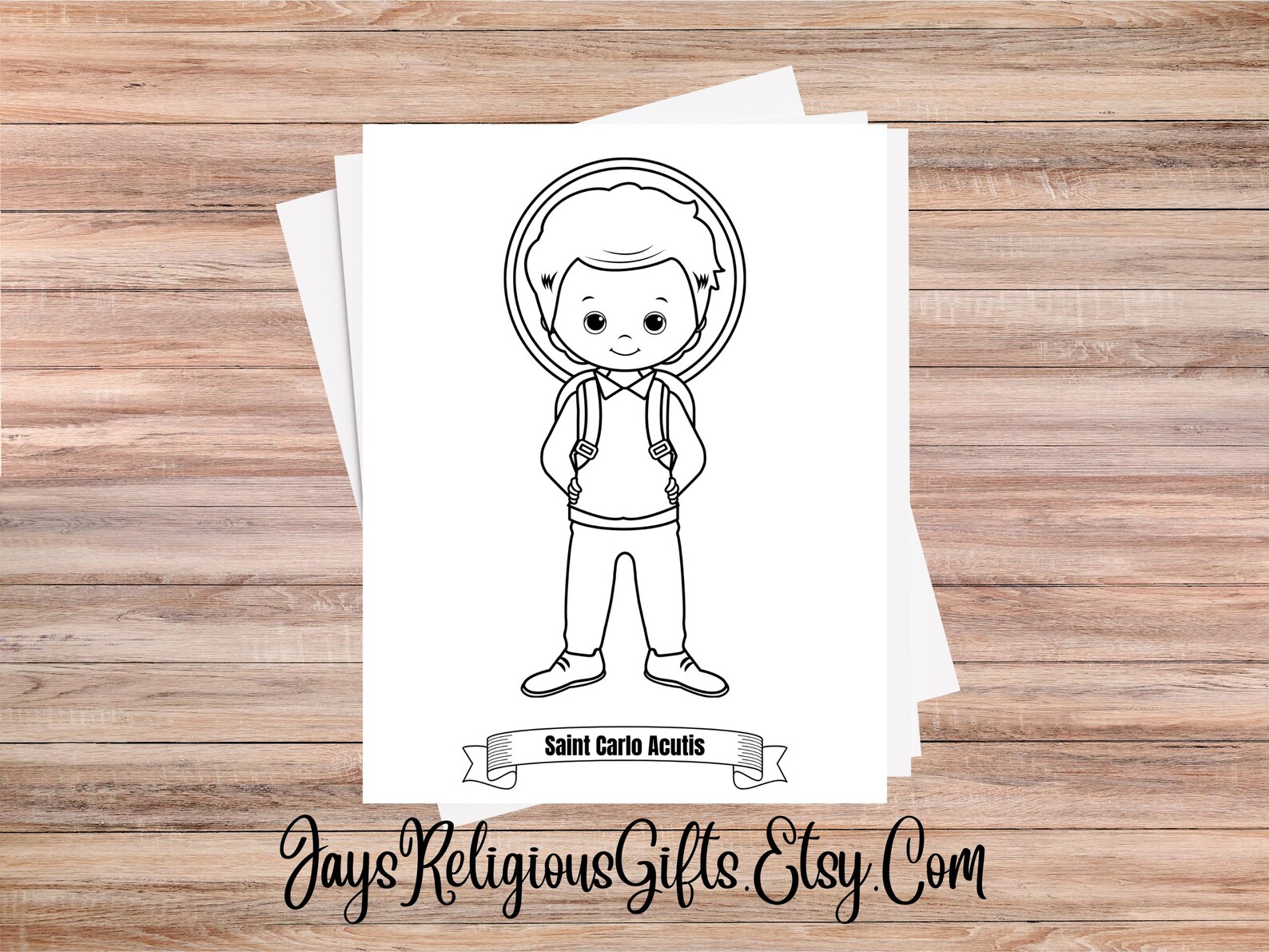 Saint Carlo Acutis Coloring Page for Children - Religious Saint PNG ...