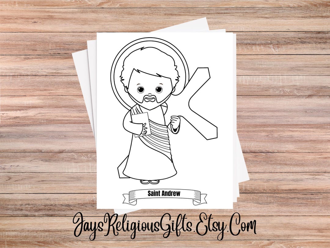 BUNDLE Saint Andrew the Apostle Coloring Page for Children - Religious ...