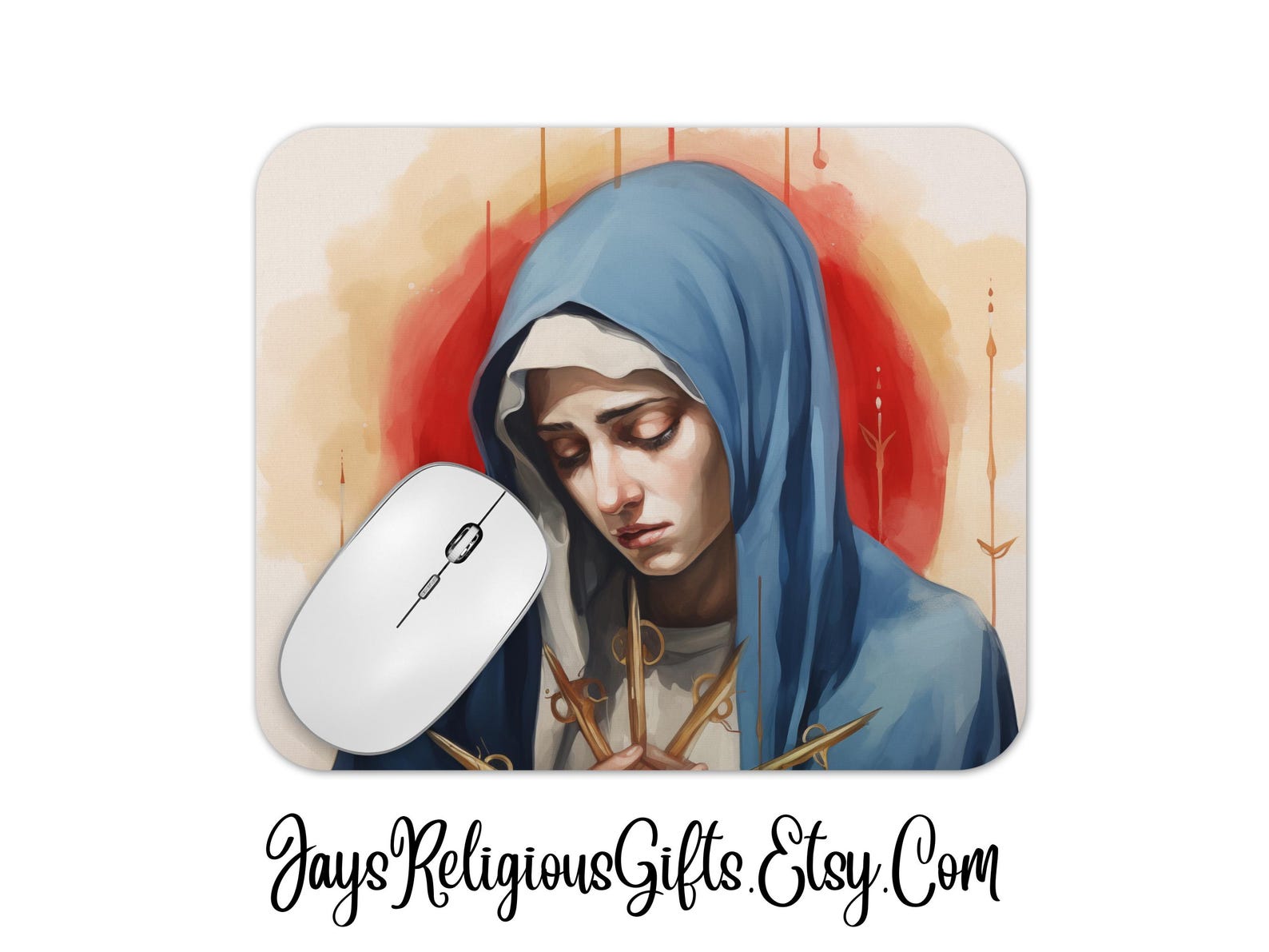 Our Lady of Sorrows Large Mousepad - Catholic Patron Saint Mouse Pad ...