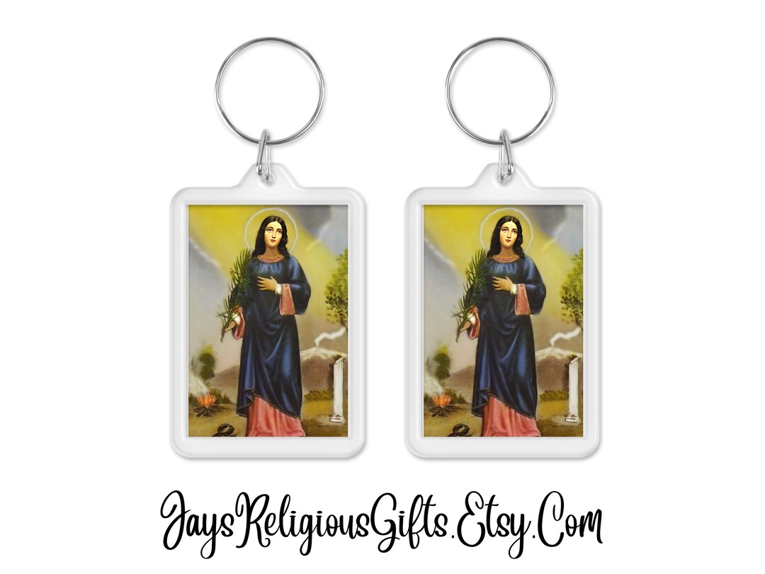 Saint Agatha of Sicily Acrylic Keychain - Catholic Key Chain Keyring ...