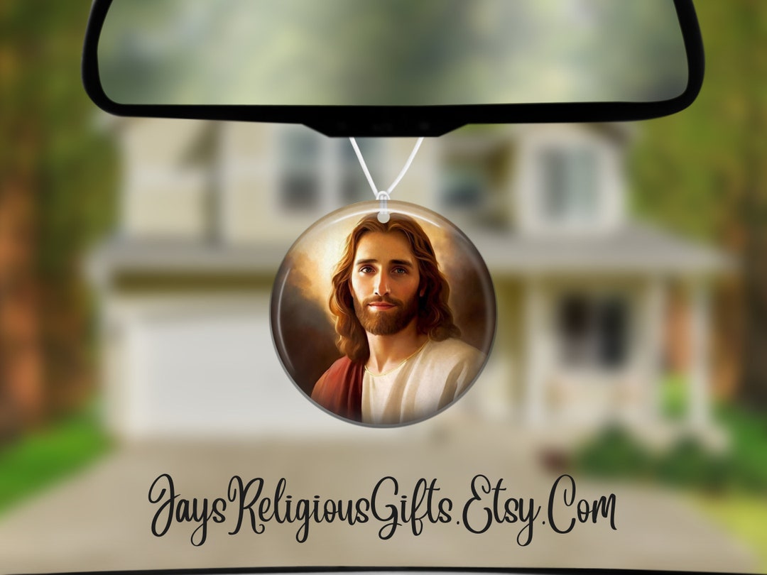 Jesus Christ Acrylic Auto Ornament - Catholic Patron Saint Gift for Him ...