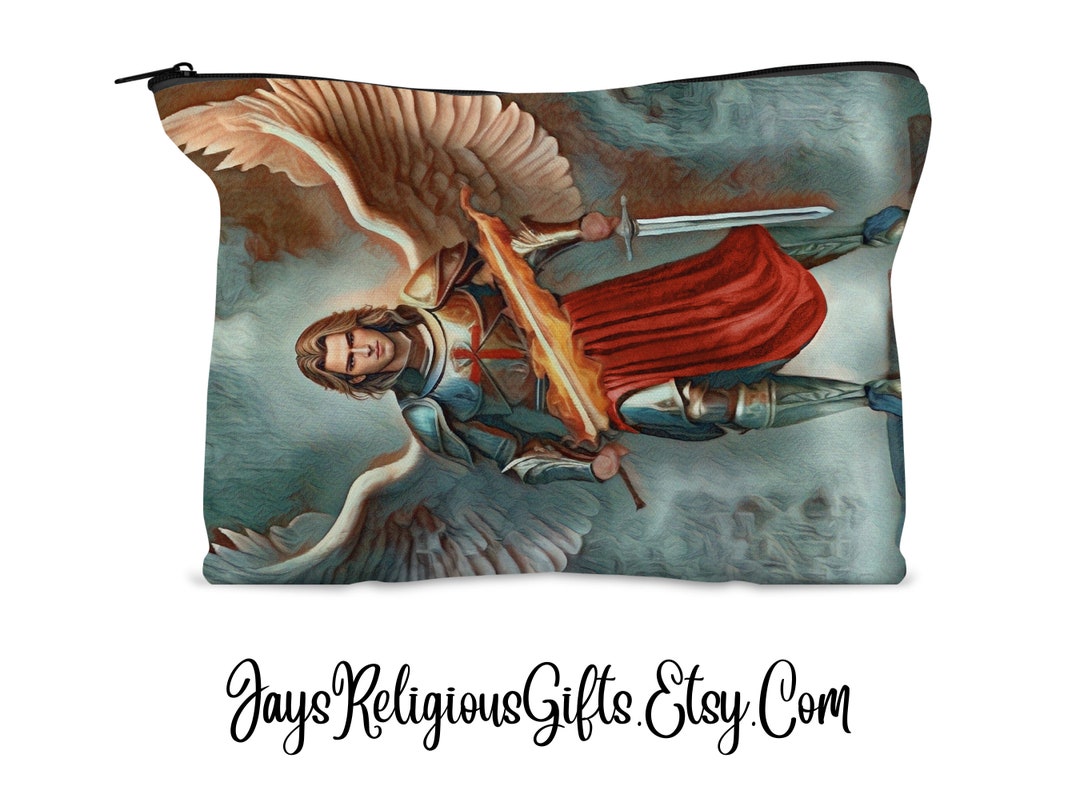Saint Michael the Archangel Rosary Pouch Custom Zippered Case for Him ...