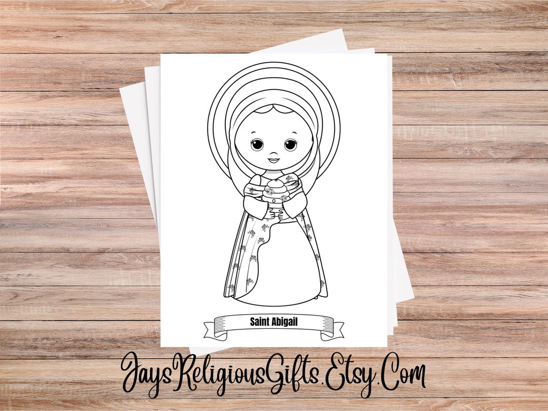 Saint Abigail Coloring Page for Children - Religious PNG Digital ...