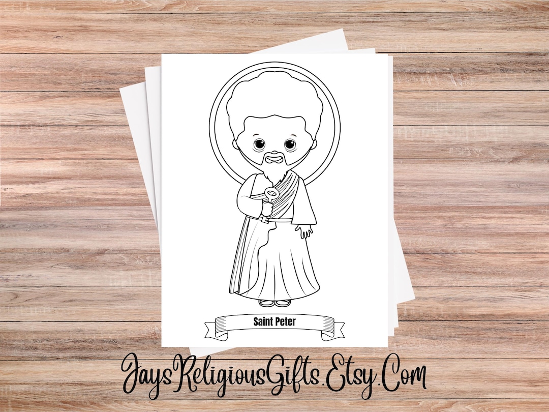 Saint Peter the Apostle Coloring Page for Children - Religious Digital ...