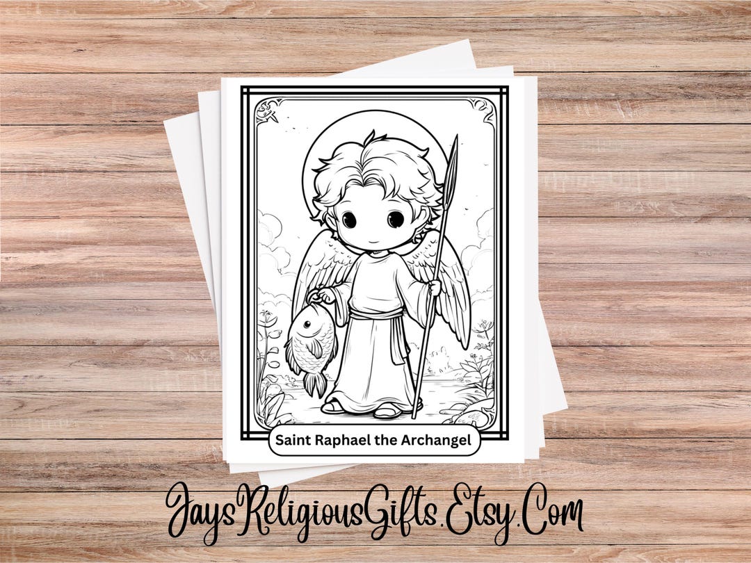 Saint Raphael the Archangel Coloring Page for Children - Religious ...
