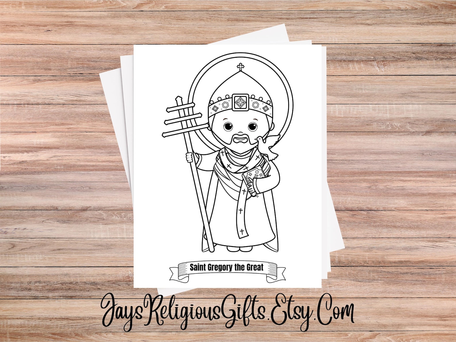 Saint Gregory the Great Coloring Page for Children - Religious Digital ...
