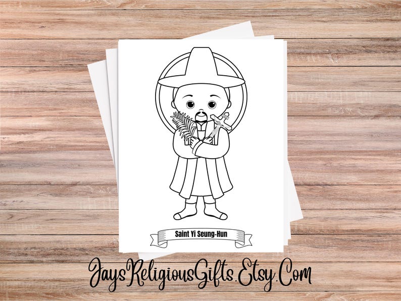 Saint Yi Seung-hun Coloring Page for Children - Religious PNG Digital ...