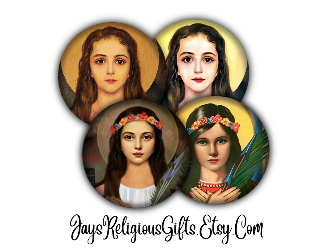 Set of 4 Saint Philomena of Rome Coasters Catholic Coaster Gift Set for ...
