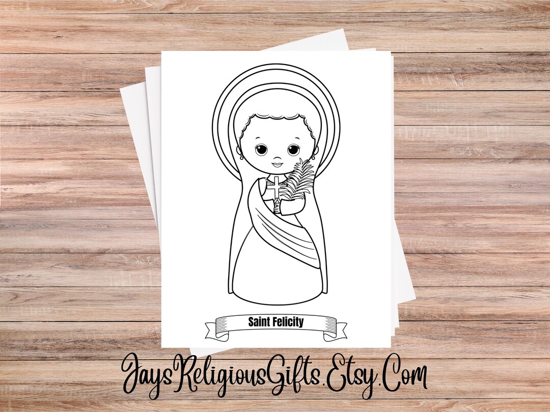 Saint Felicity Coloring Page for Children - Religious PNG Digital ...