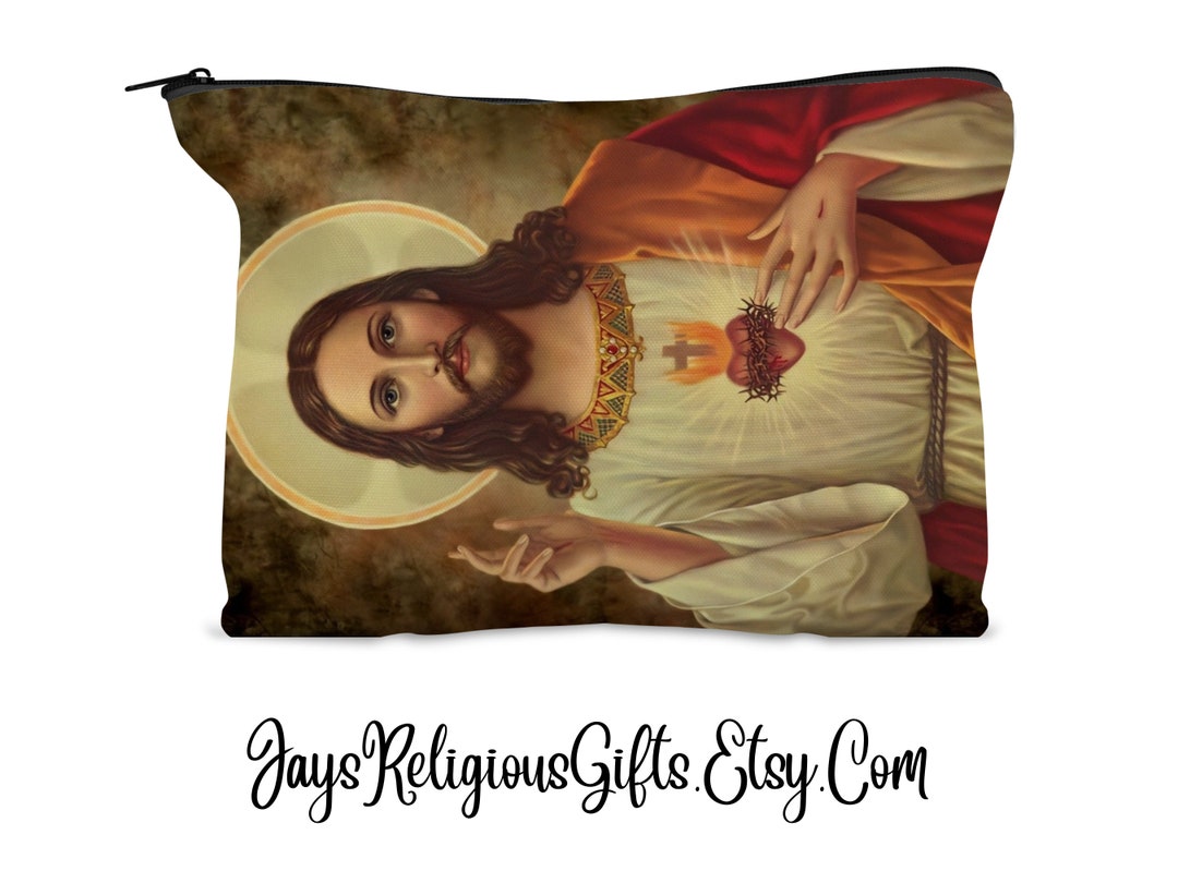 Sacred Heart of Jesus Rosary Pouch Custom Catholic Zippered Case for ...