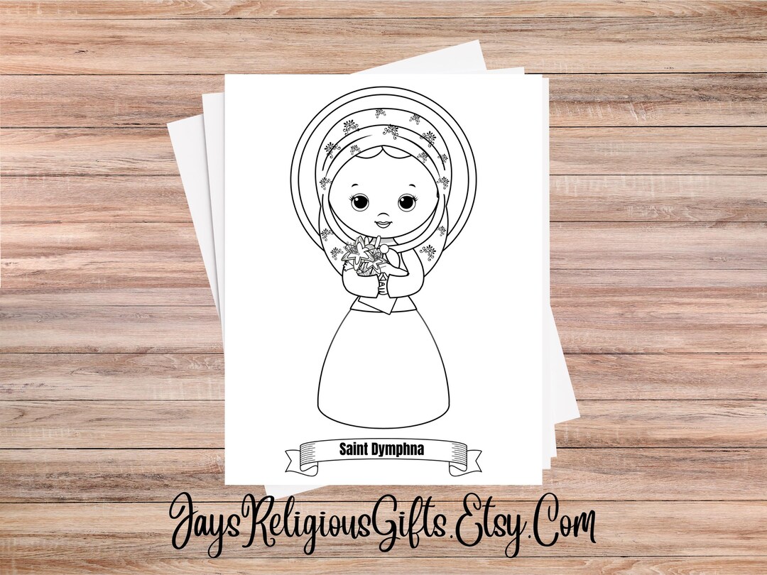 Saint Dymphna of Ireland Coloring Page for Children - Religious Digital ...