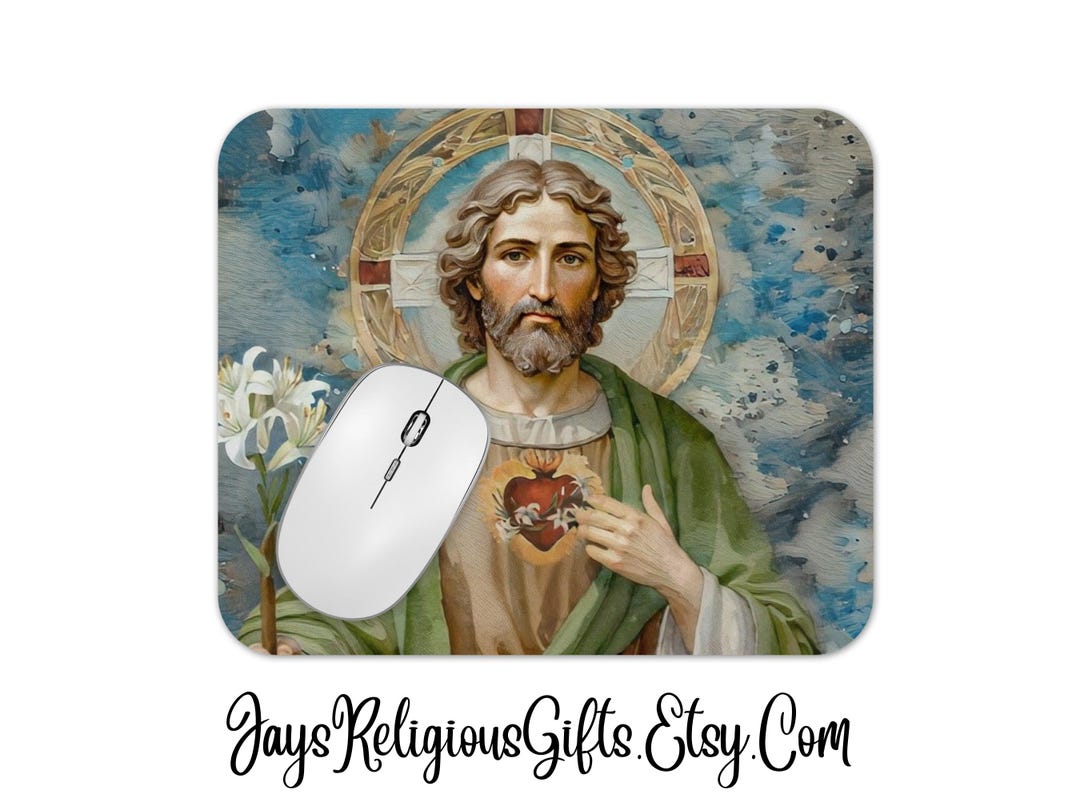 Saint Joseph the Worker Large Mousepad - Catholic Patron Saint Mouse ...