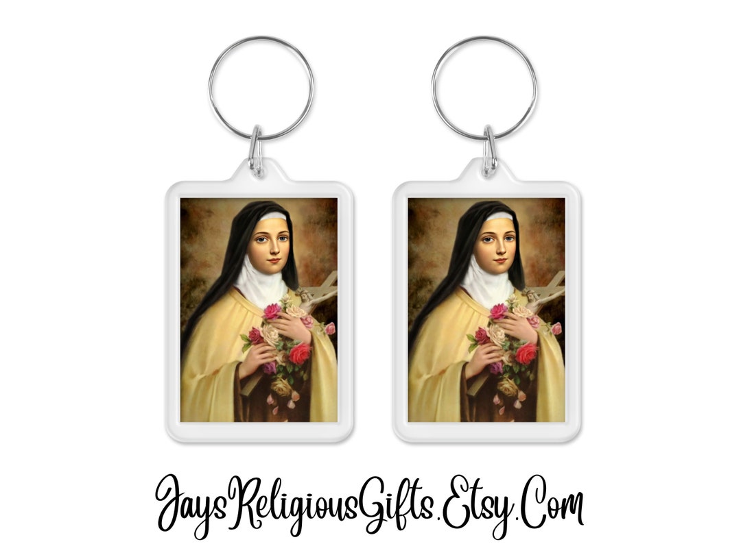 Saint Therese of Lisieux Acrylic Keychain - Catholic Key Chain Keyring ...