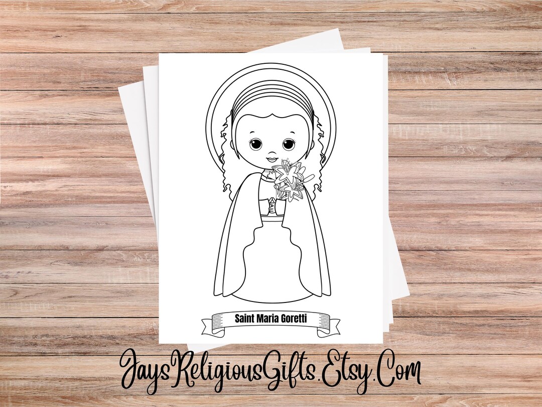 Saint Maria Goretti Coloring Page for Children - Religious Digital ...
