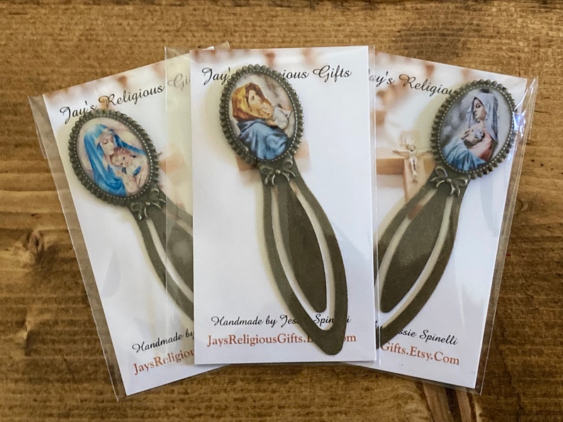 Blessed Virgin Mother Mary Bronze Photo Bookmark - Catholic Patron ...
