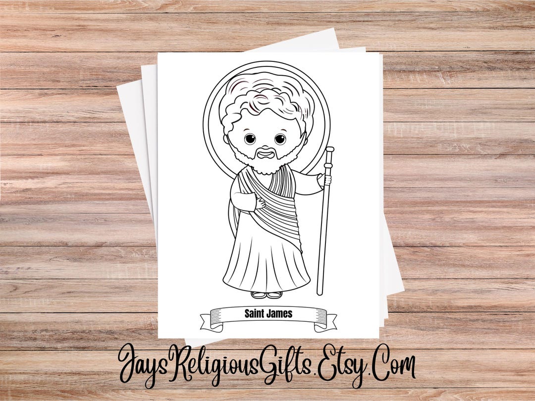 Saint James the Great Coloring Page for Children - Religious Digital ...