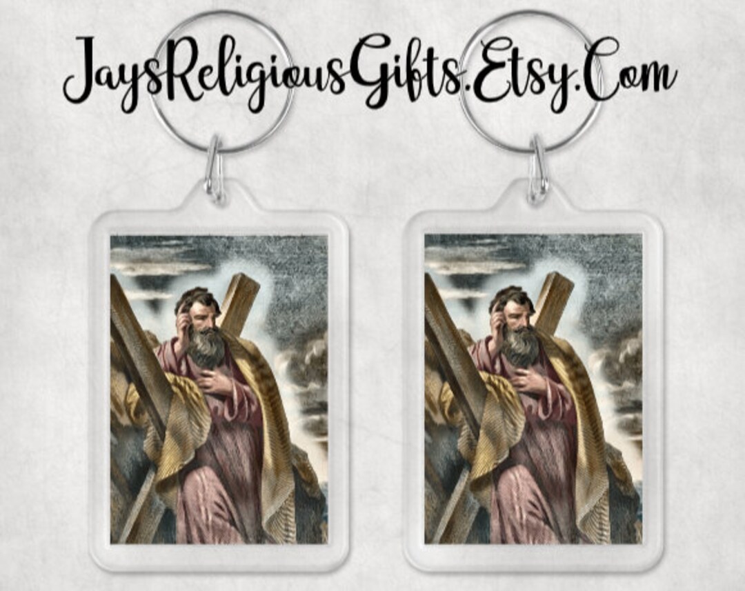 Saint Andrew the Apostle Acrylic Keychain Catholic Key Chain - Etsy