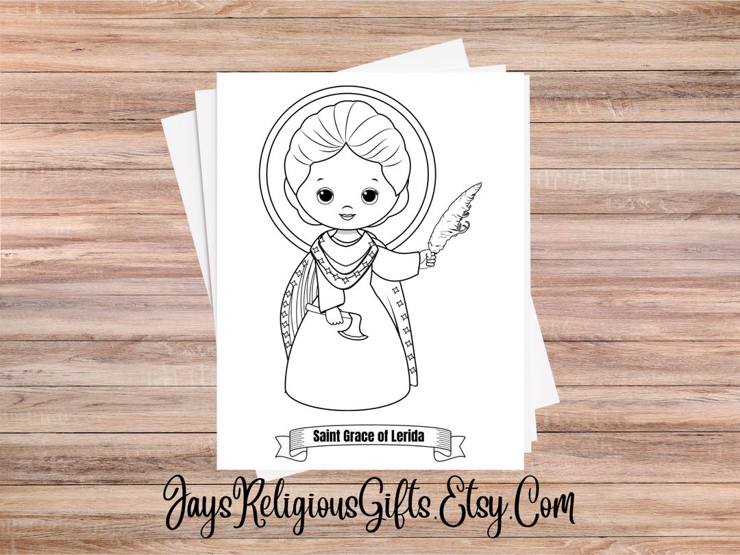 Saint Grace of Lerida Coloring Page for Children - Religious Digital ...