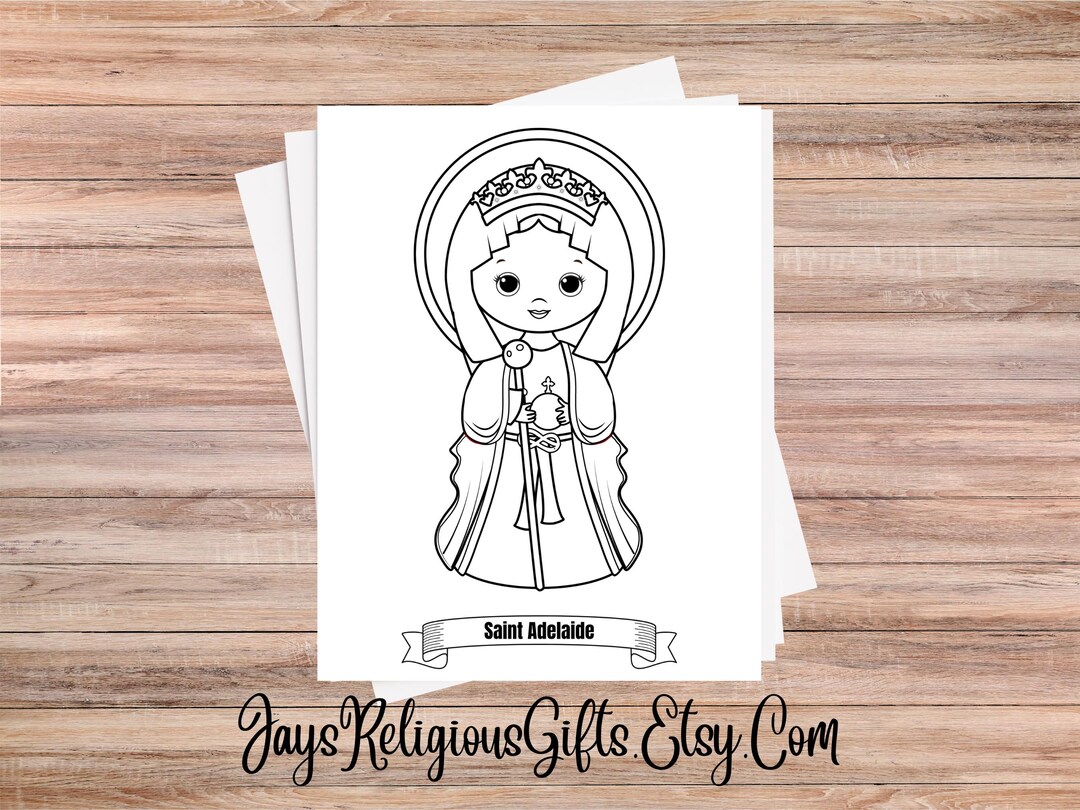 Saint Adelaide Coloring Page for Children - Religious PNG Digital ...