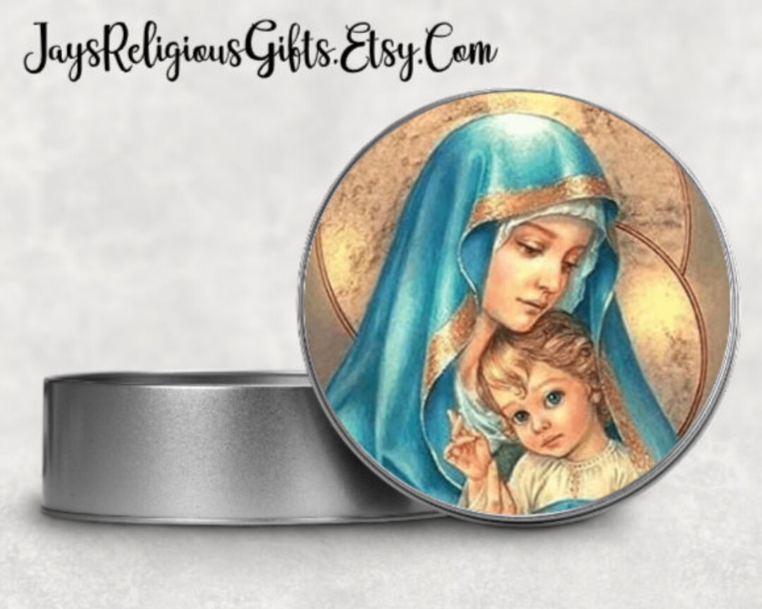 Blessed Virgin Mary With Baby Jesus Rosary Box Patron Saint Pill Box ...