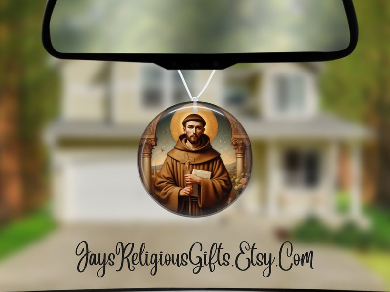 Saint Francis of Assisi Acrylic Auto Ornament Catholic Patron Saint ...