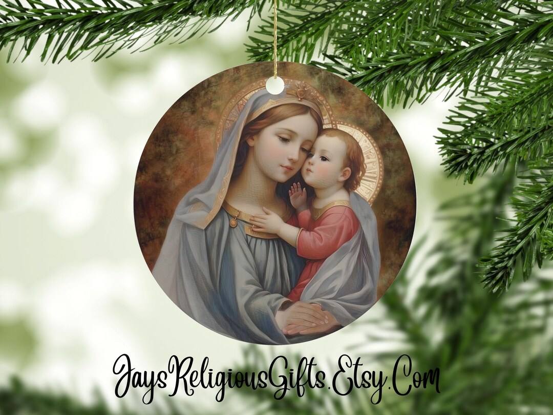 Our Lady of Good Counsel Metal Christmas Ornament - Catholic Saint ...