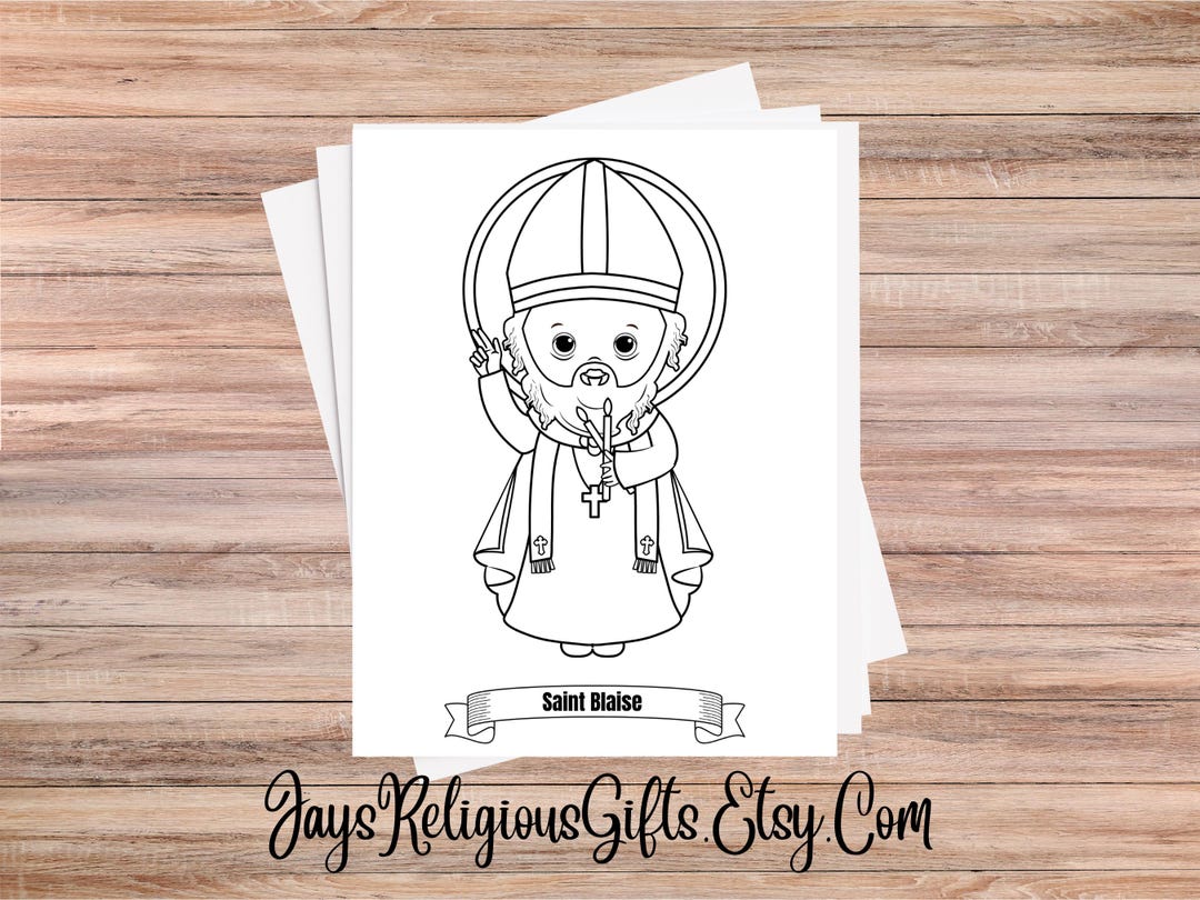 Saint Blaise Coloring Page for Children - Religious Digital Download ...