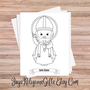 Saint Blaise Coloring Page for Children - Religious Digital Download ...