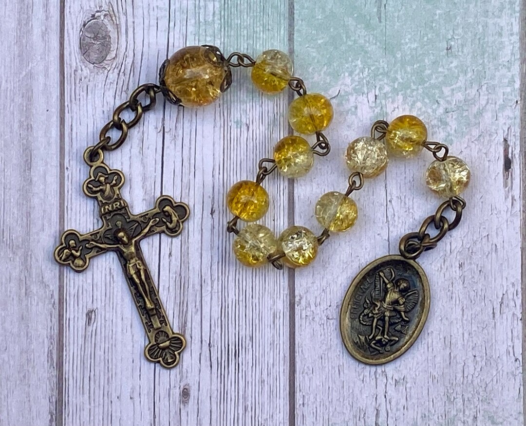Bronze Saint Michael the Archangel One Decade Rosary Chaplet - Etsy