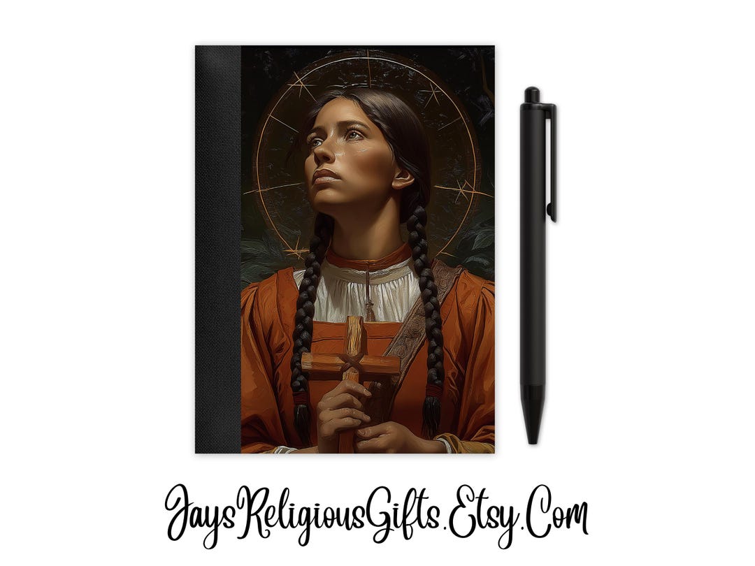 Saint Kateri Tekakwitha Mini Composition Notebook With Pen - Catholic ...