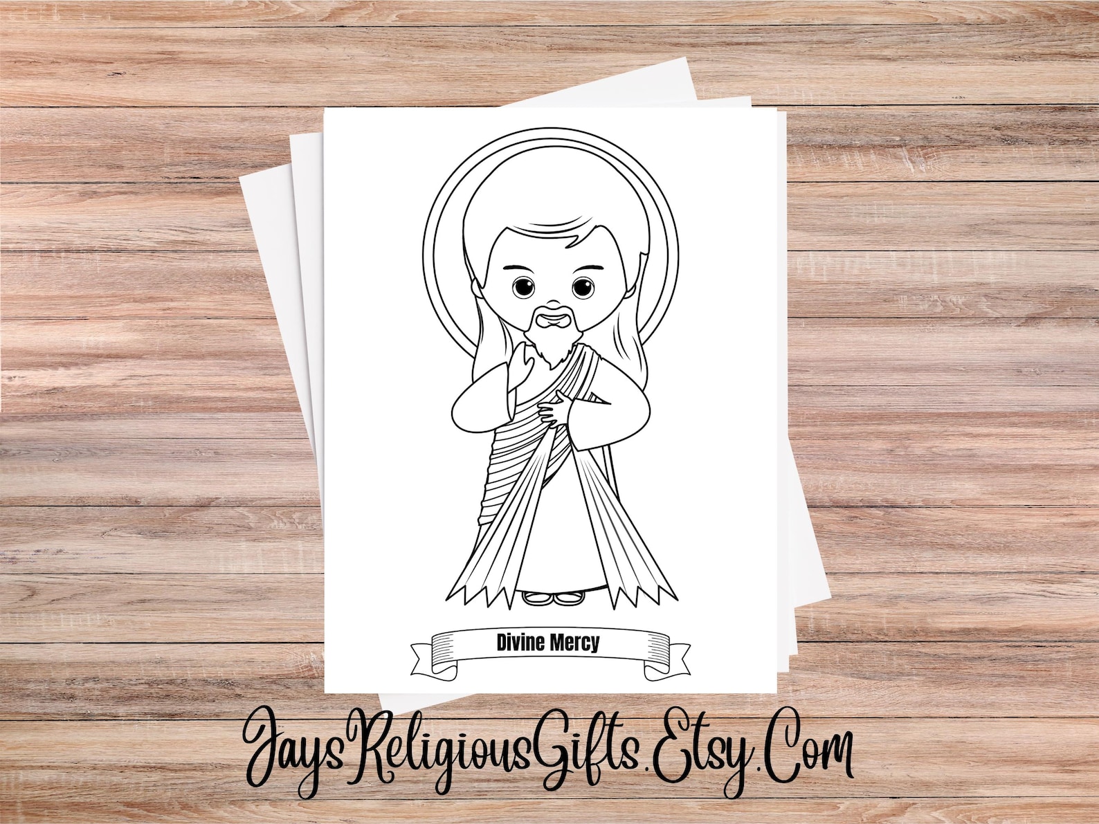 Divine Mercy Coloring Page for Children - Religious Digital Download ...