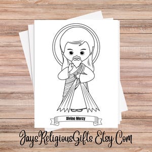 Divine Mercy Coloring Page for Children - Religious Digital Download ...