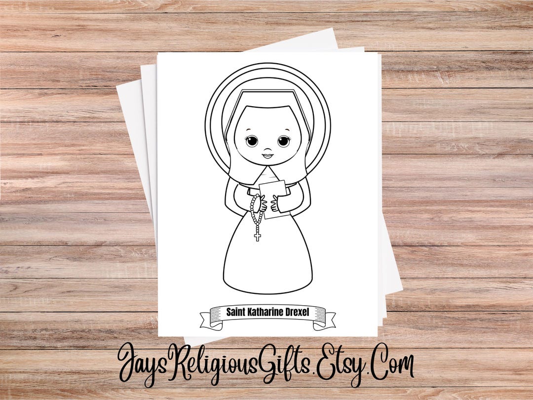 Saint Katharine Drexel Coloring Page for Children - Religious PNG ...