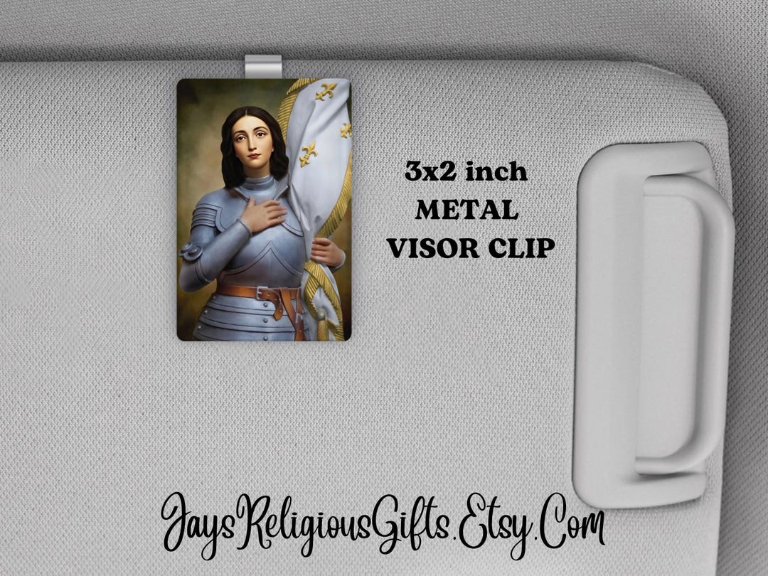 Joan of Arc Automobile Metal Visor Clip - Catholic Patron Saint Metal ...