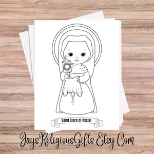 Saint Clare of Assisi Coloring Page for Children - Religious Digital ...